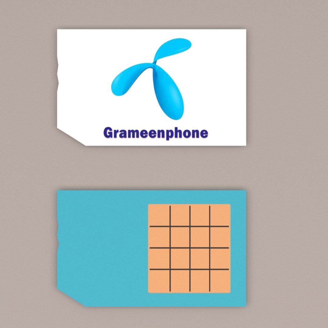 Grameenphone Sim Card Cell Phone Model - TurboSquid 1527884