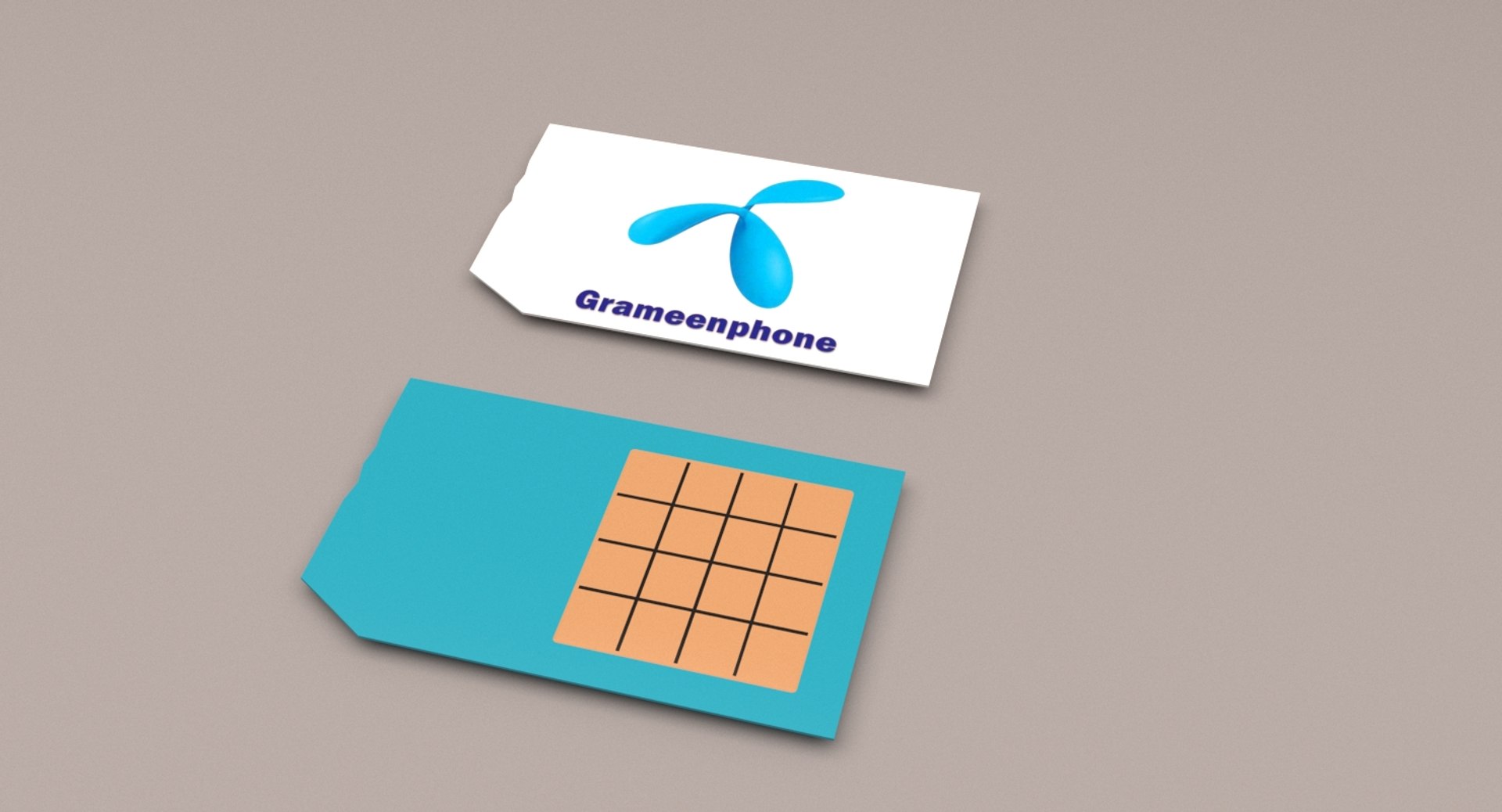 Grameenphone Sim Card Cell Phone Model - TurboSquid 1527884
