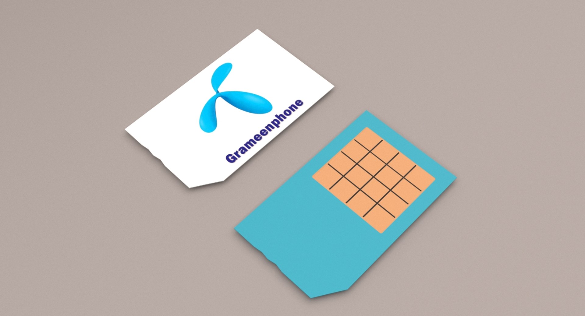 Grameenphone Sim Card Cell Phone Model - TurboSquid 1527884