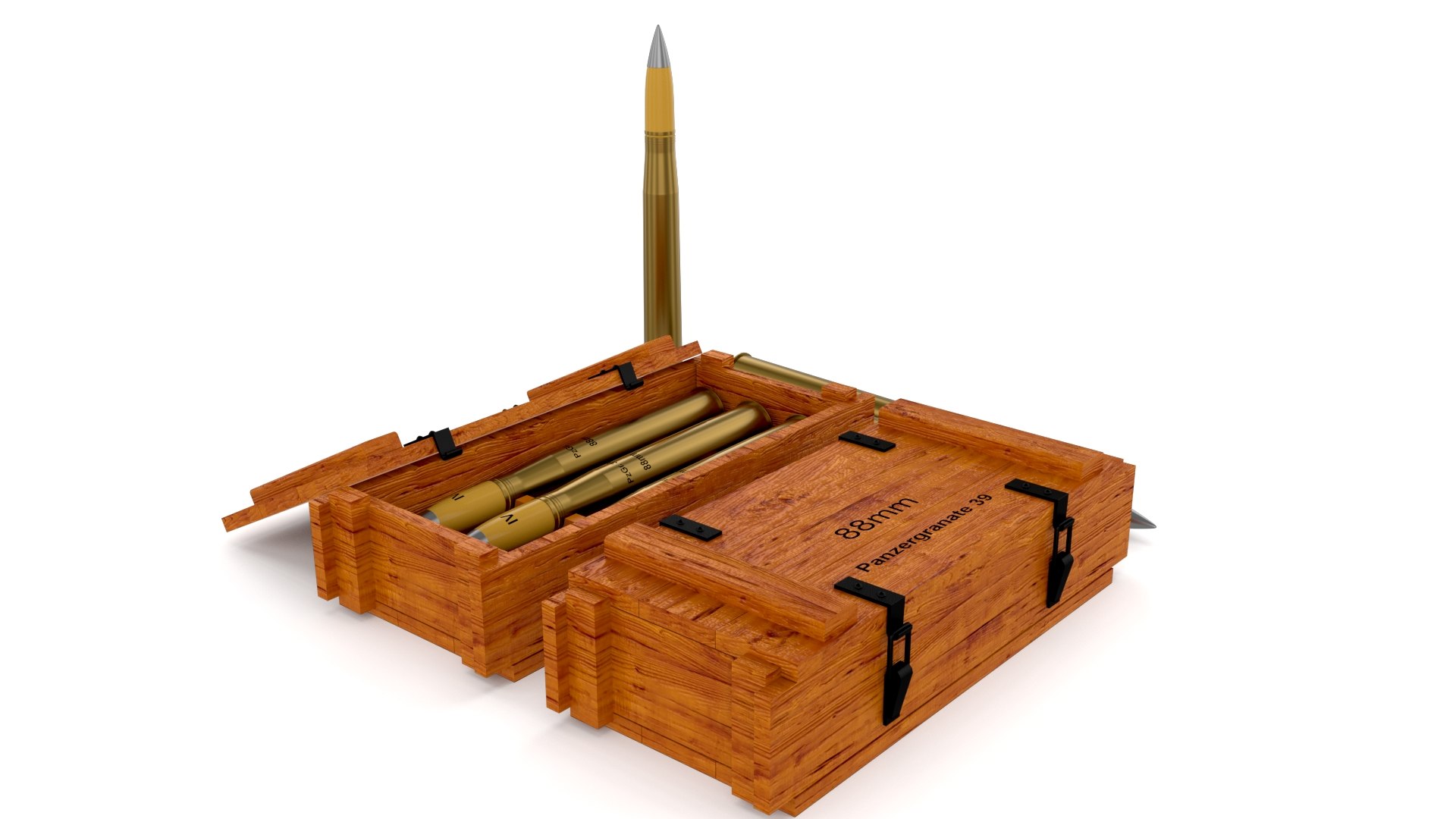 3d obj german 88mm shell