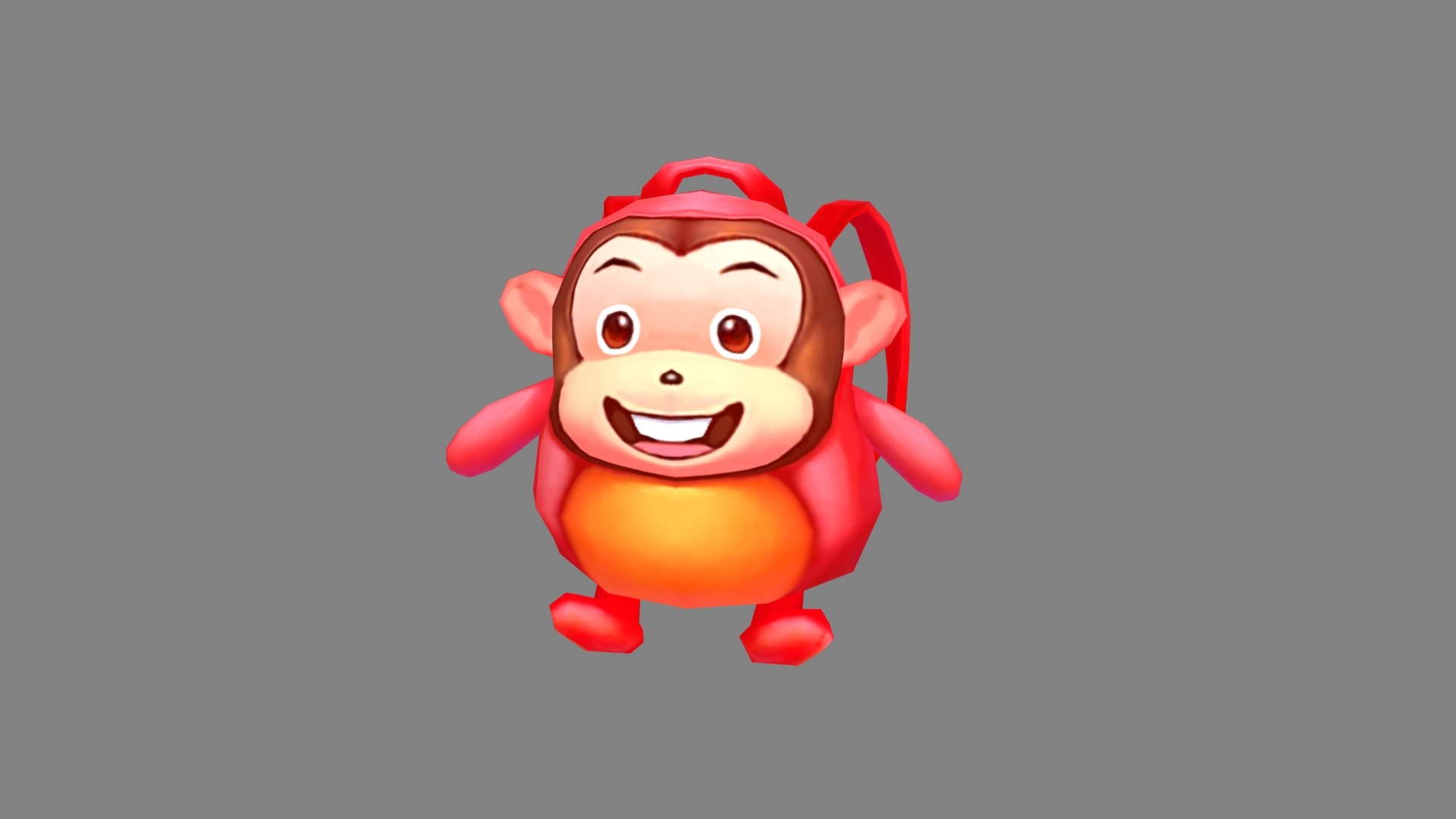 Cartoon Children School Bag - Monkey Backpack Model - TurboSquid 1950740