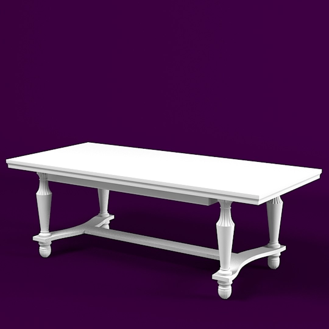 Classic Dining Table 3d Model