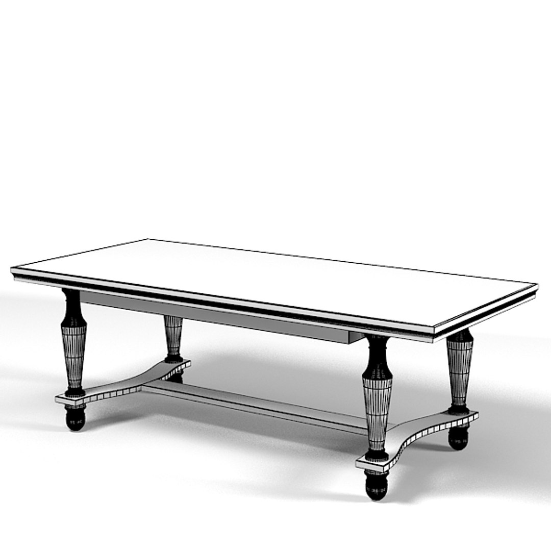 Classic Dining Table 3d Model