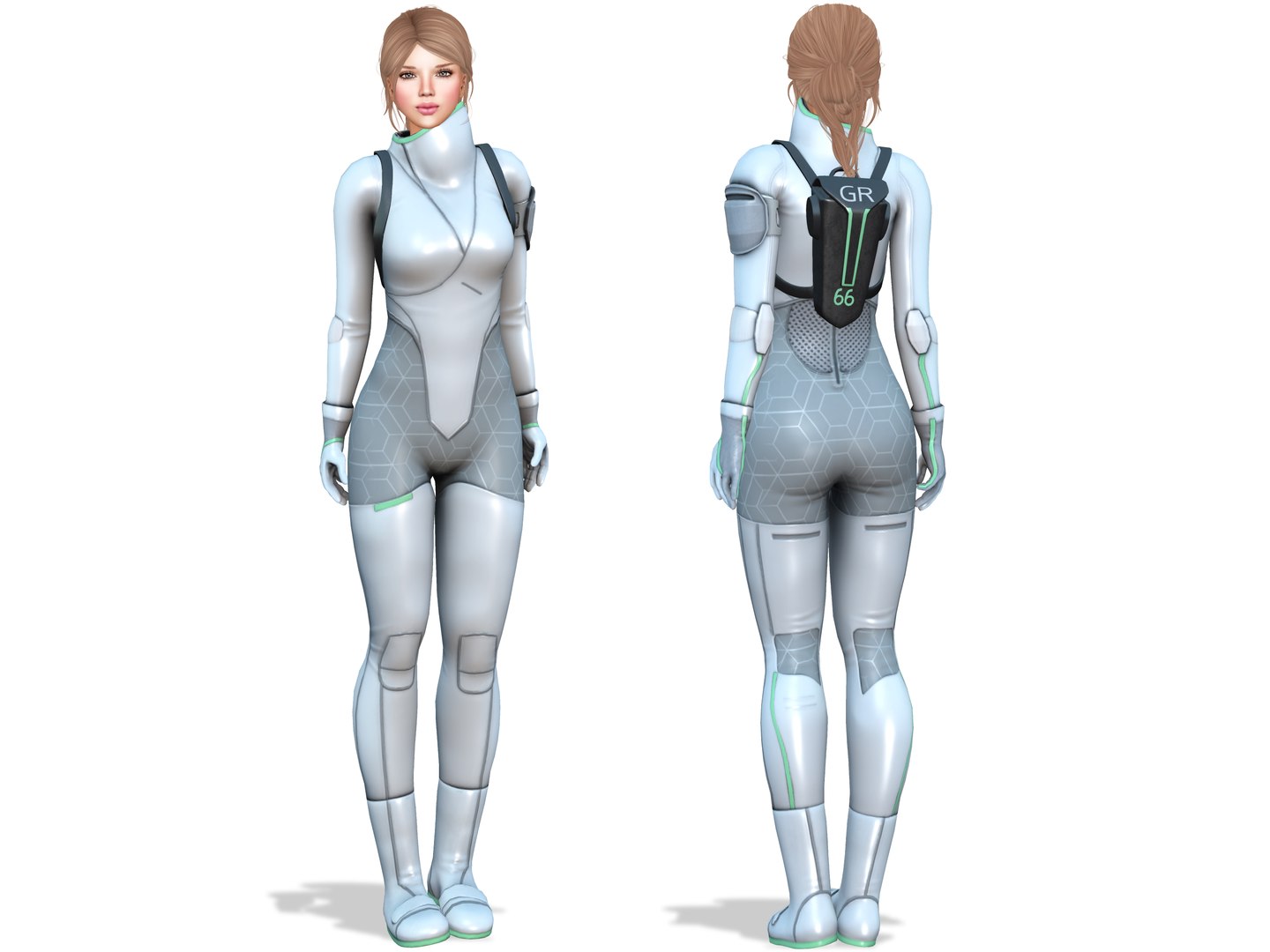 3D Model Space Rider Biker Pilot Suit - TurboSquid 1880941