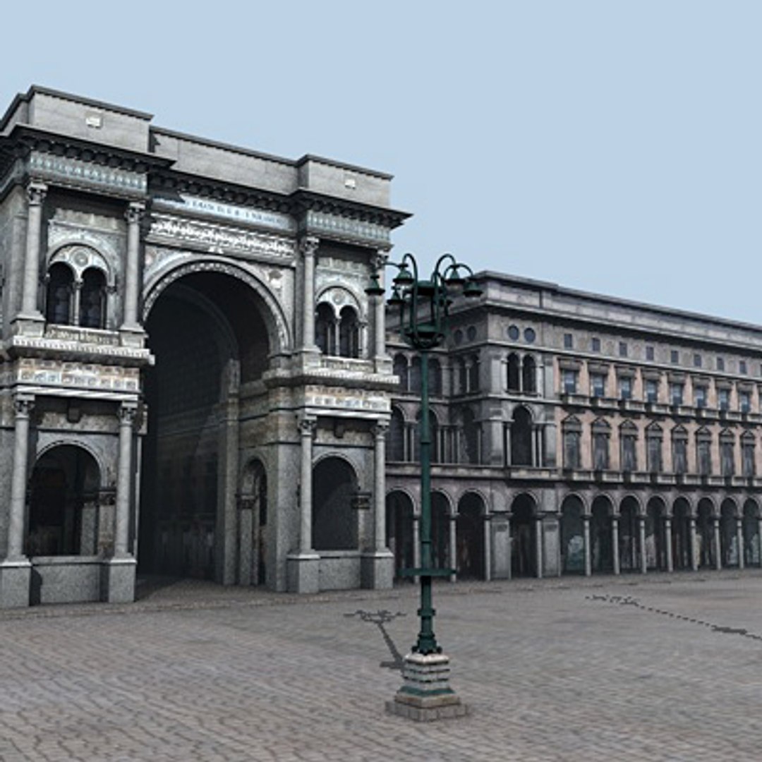 Buildings Piazza Duomo Milan C4d