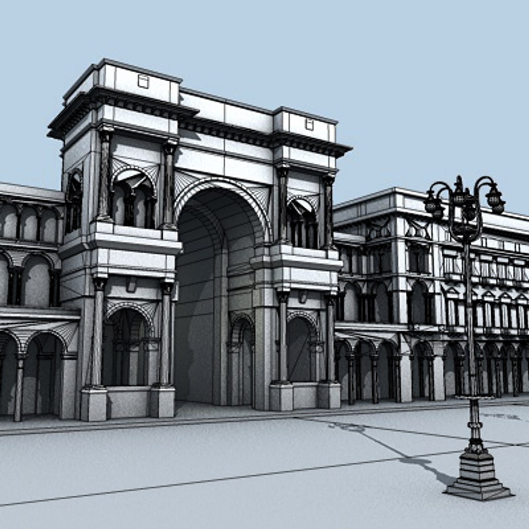 buildings piazza duomo milan c4d