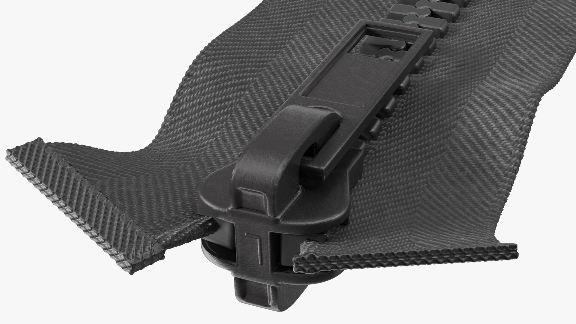 Two Sided Plastic Zipper Closed Black 3D Model - TurboSquid 1793872