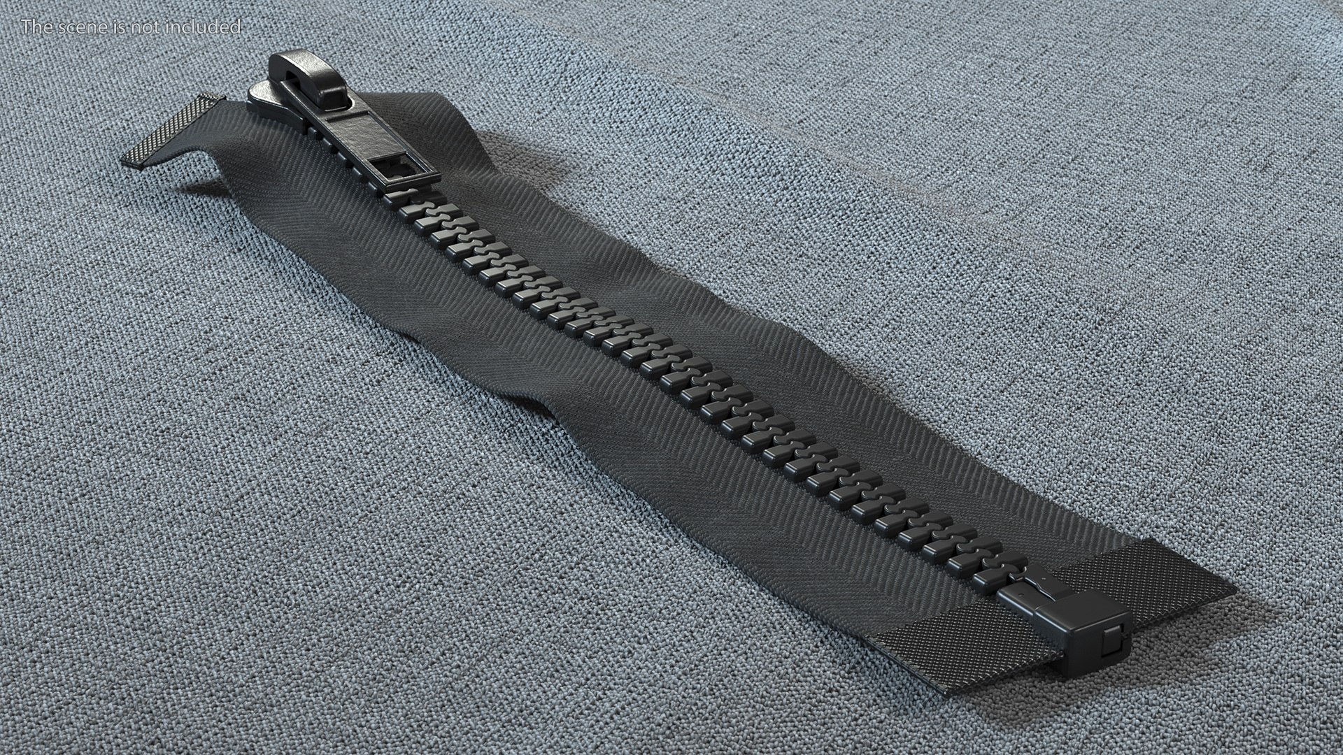 Two Sided Plastic Zipper Closed Black 3D Model - TurboSquid 1793872