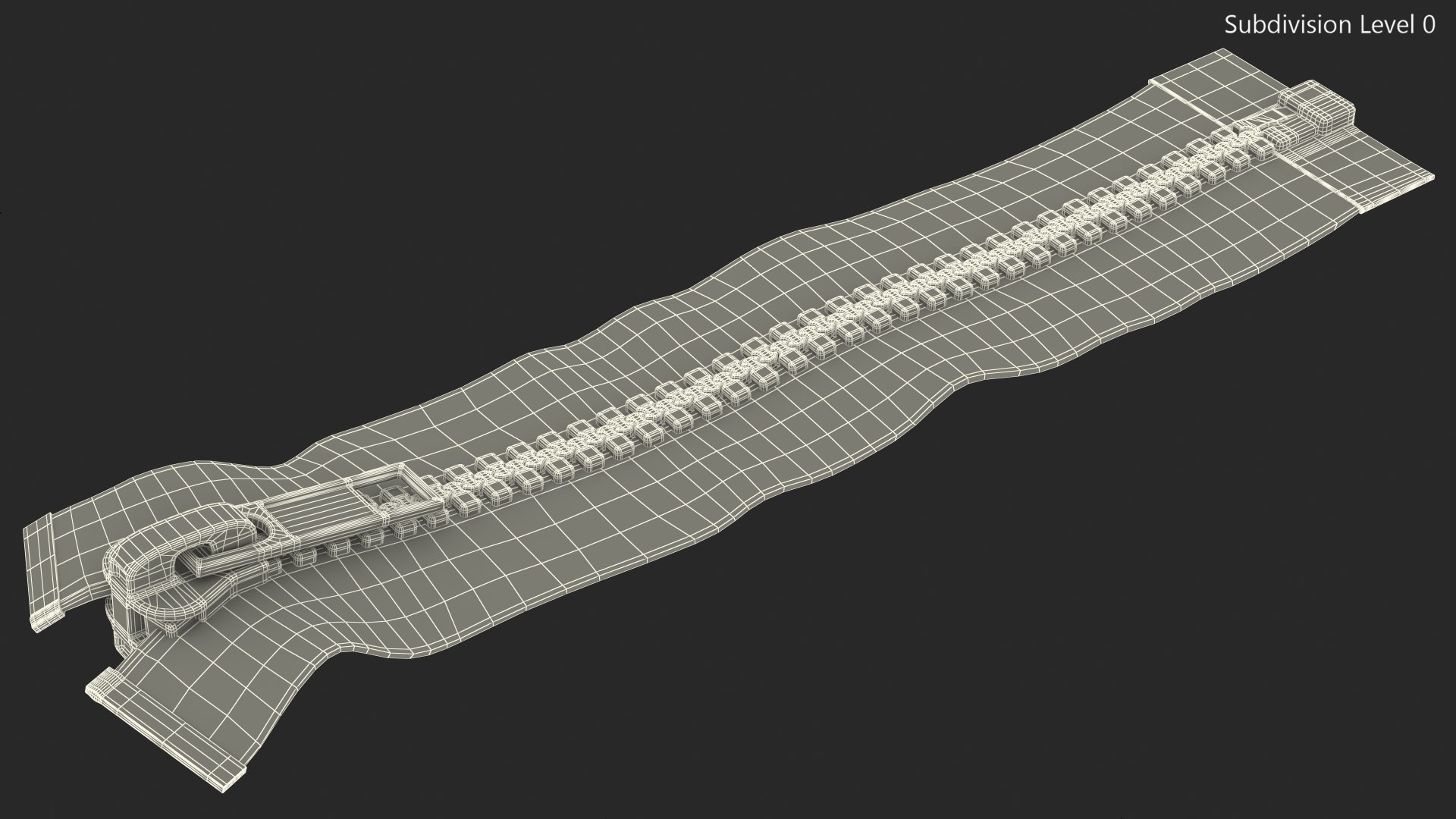 Two Sided Plastic Zipper Closed Black 3D Model - TurboSquid 1793872