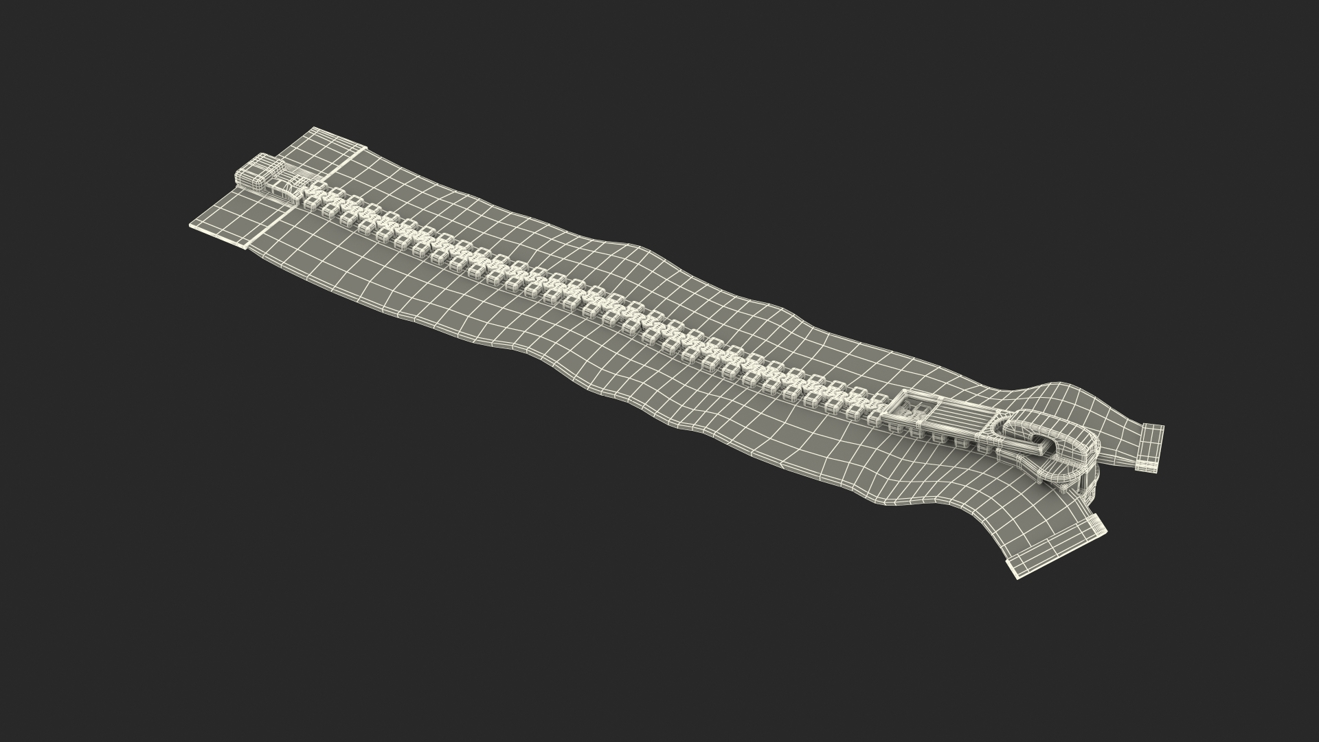 Two Sided Plastic Zipper Closed Black 3D Model - TurboSquid 1793872