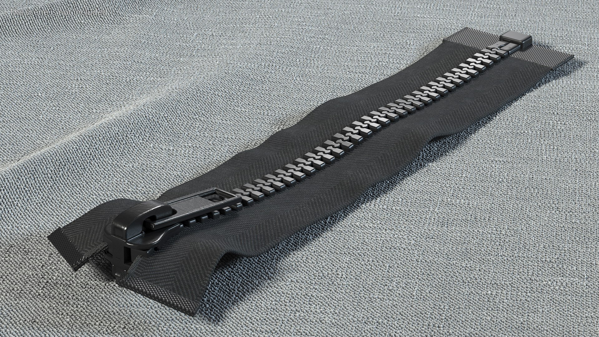 Two Sided Plastic Zipper Closed Black 3D Model - TurboSquid 1793872