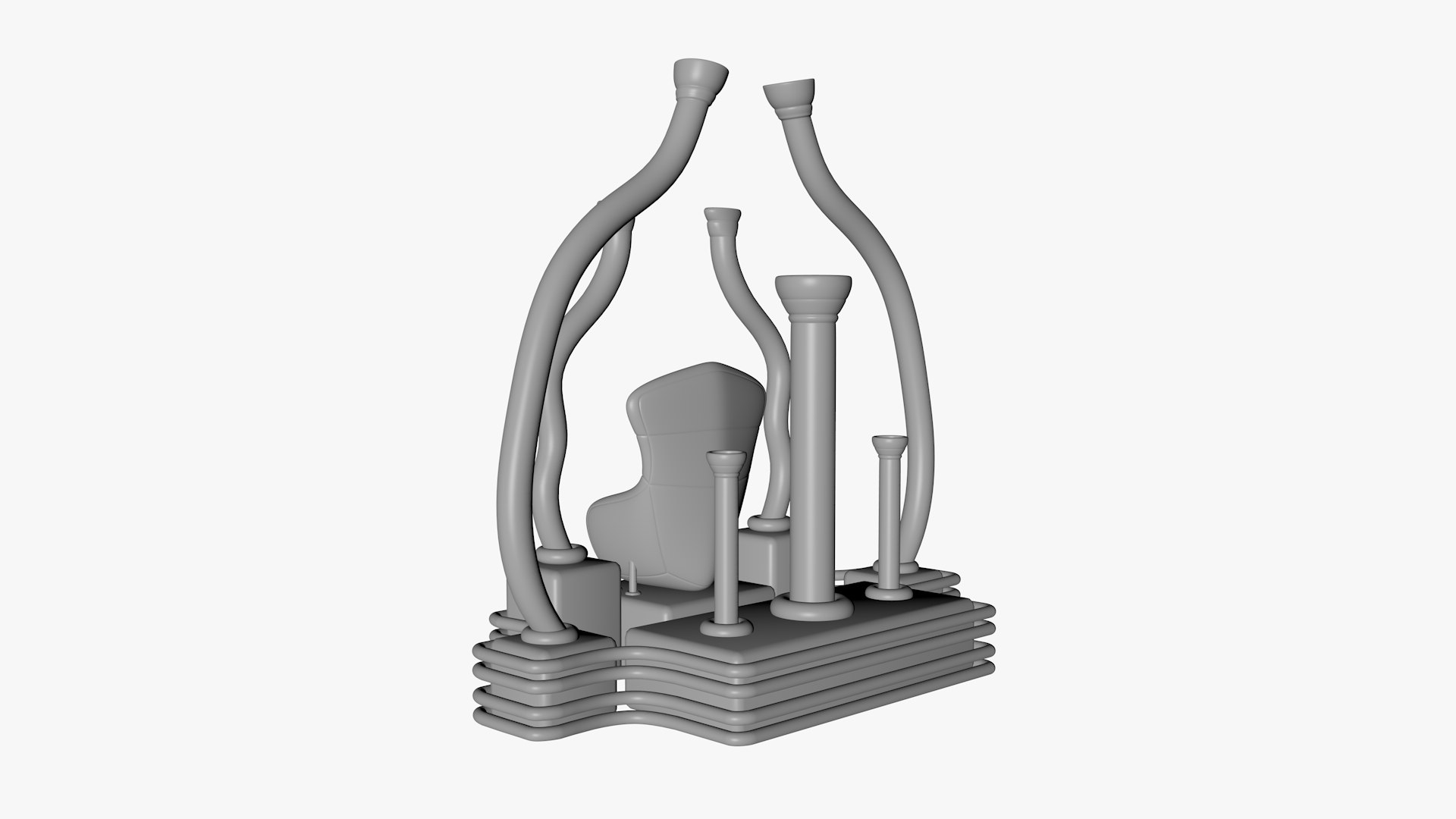 3D Apocalyptic Throne Model - TurboSquid 1966283