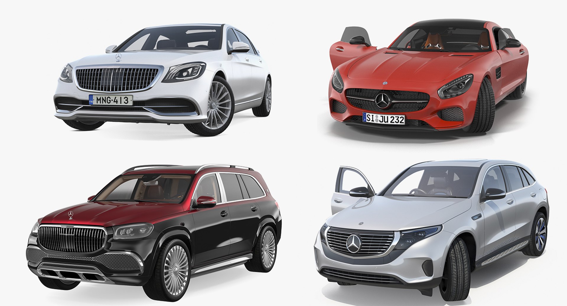3D model Mercedes Benz Cars Rigged Collection - TurboSquid 1745868