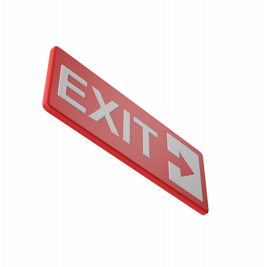 3D Red Exit Sign - TurboSquid 2113733