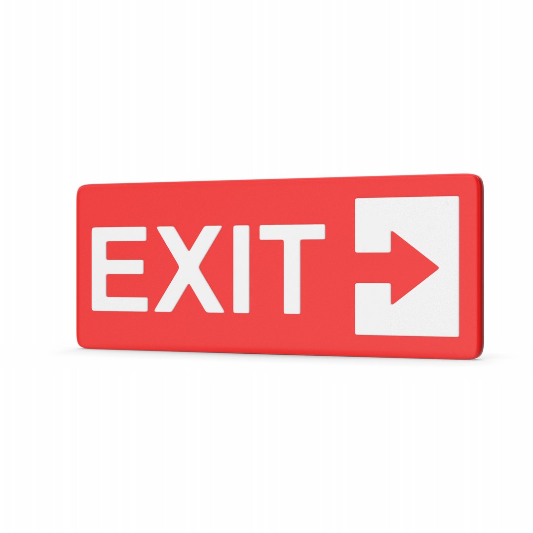 3D Red Exit Sign - TurboSquid 2113733