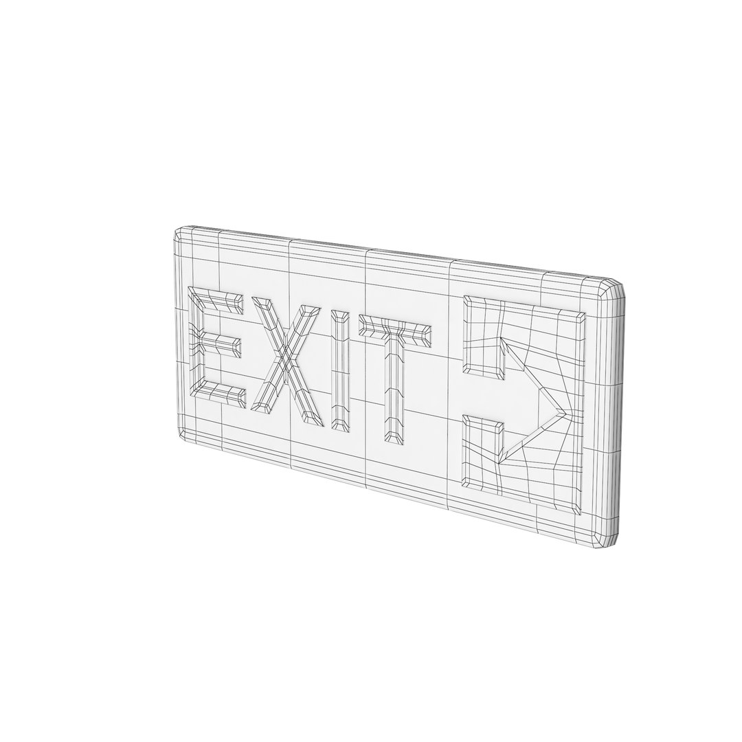 3D Red Exit Sign - TurboSquid 2113733