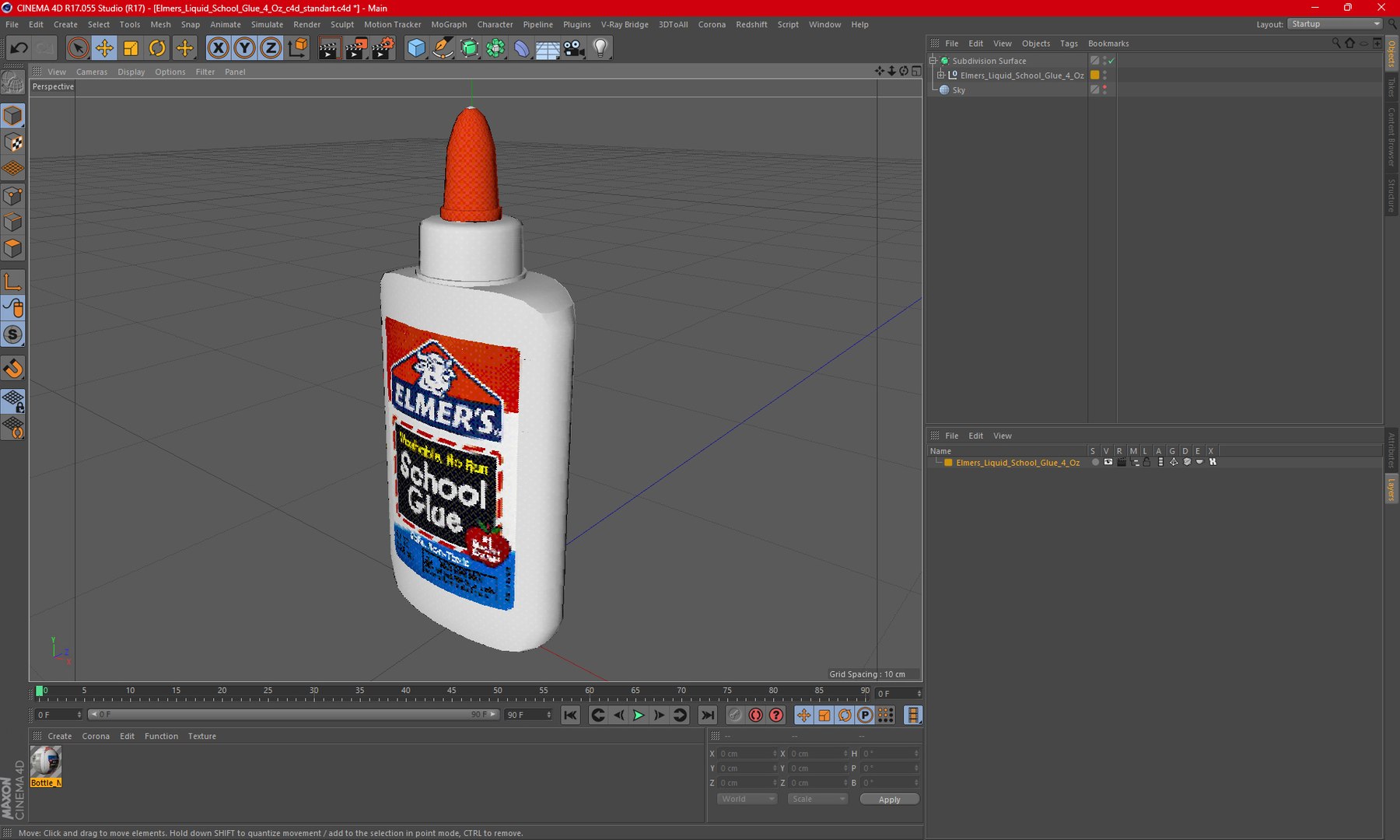 3D Elmers Liquid School Glue 4 Oz Model - TurboSquid 2153016