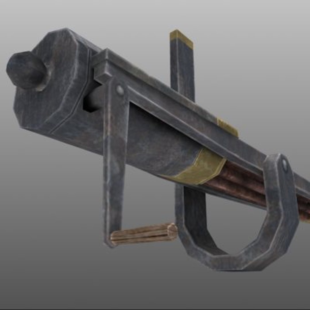 Old Western Machine Gun Obj