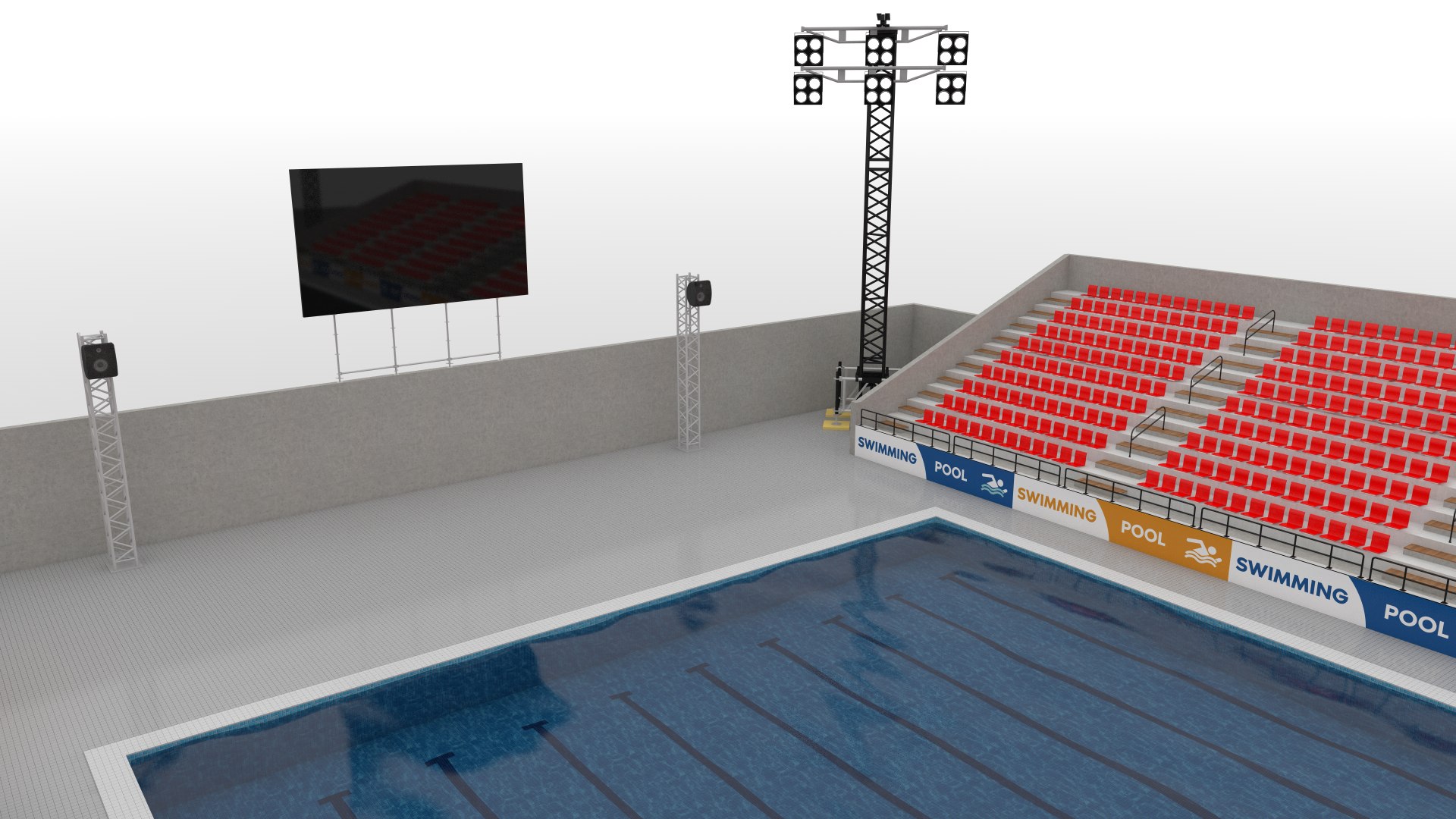 3D Outdoor Swimming Pool Model - TurboSquid 1886807