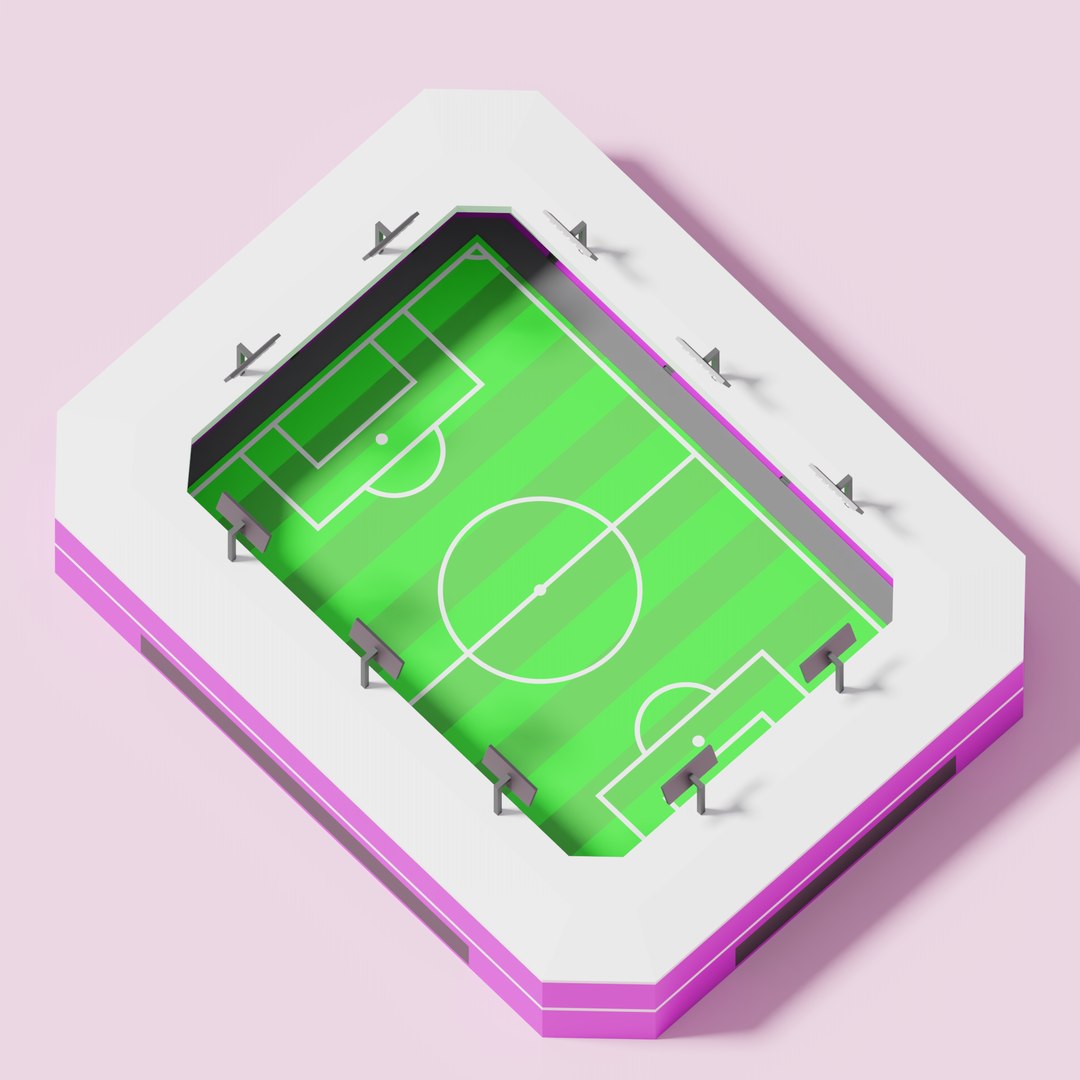 Cartoon soccer football stadium 3D model - TurboSquid 1597844