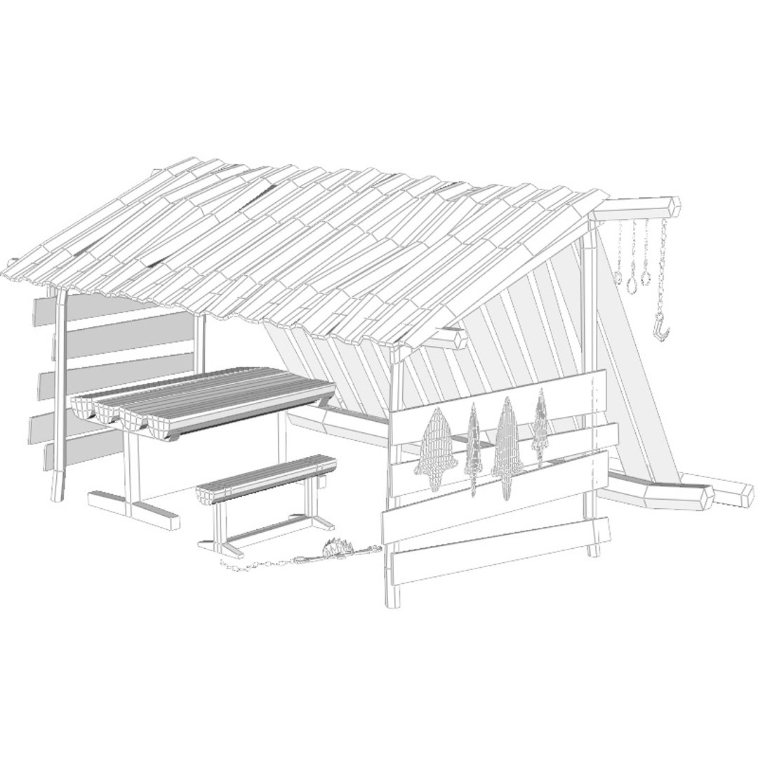 Trapper Shack 3d Obj