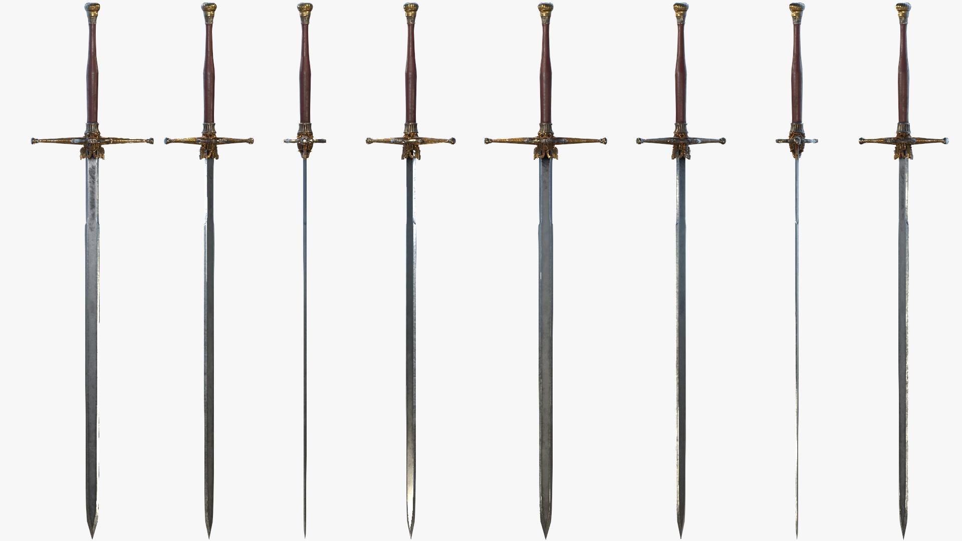 3D Fantasy Sword RPG Spanish Montante Mandoble Espadon Bastard Sword ...