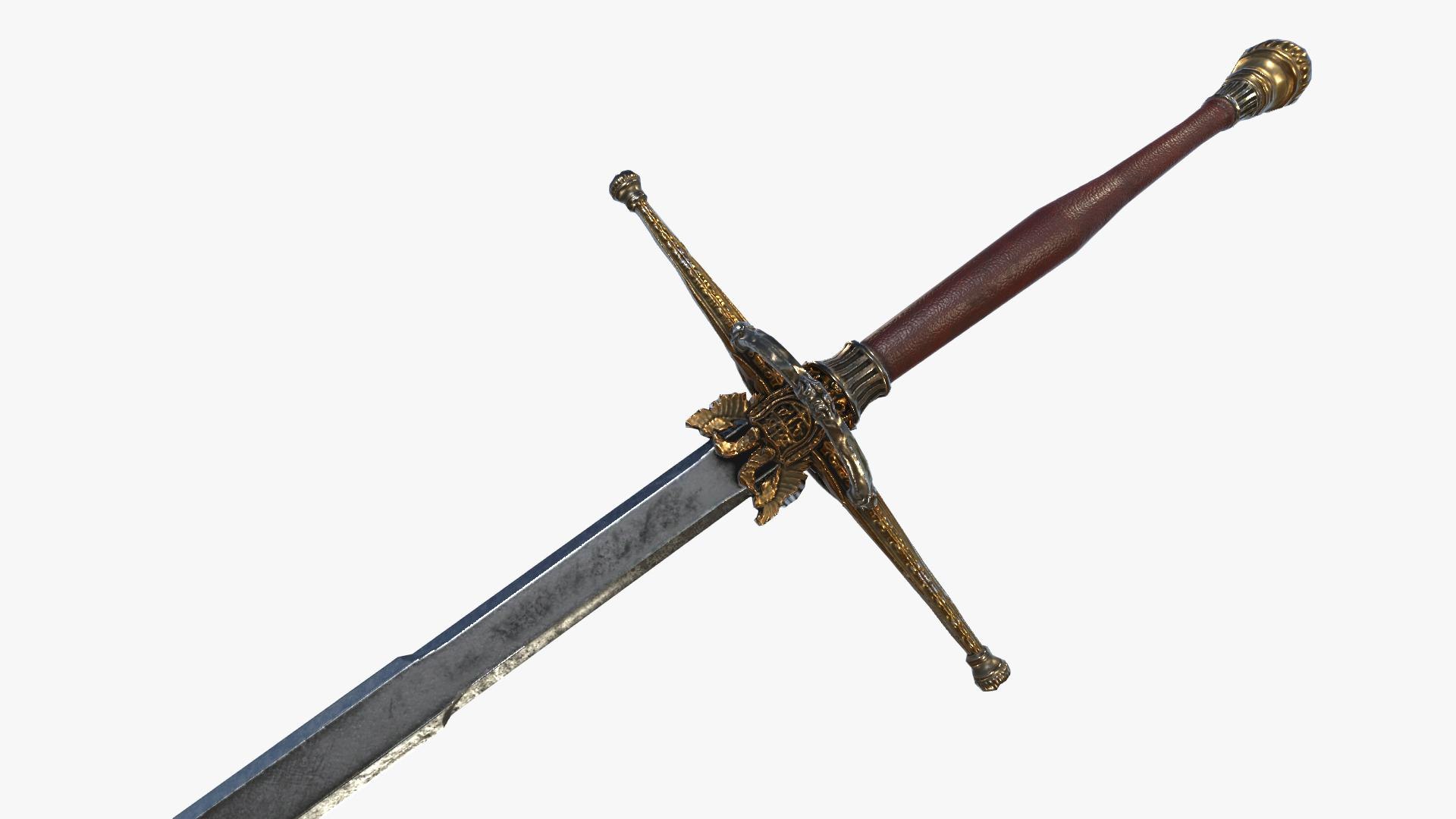 3D Fantasy Sword RPG Spanish Montante Mandoble Espadon Bastard Sword Greatsword Longsword ...