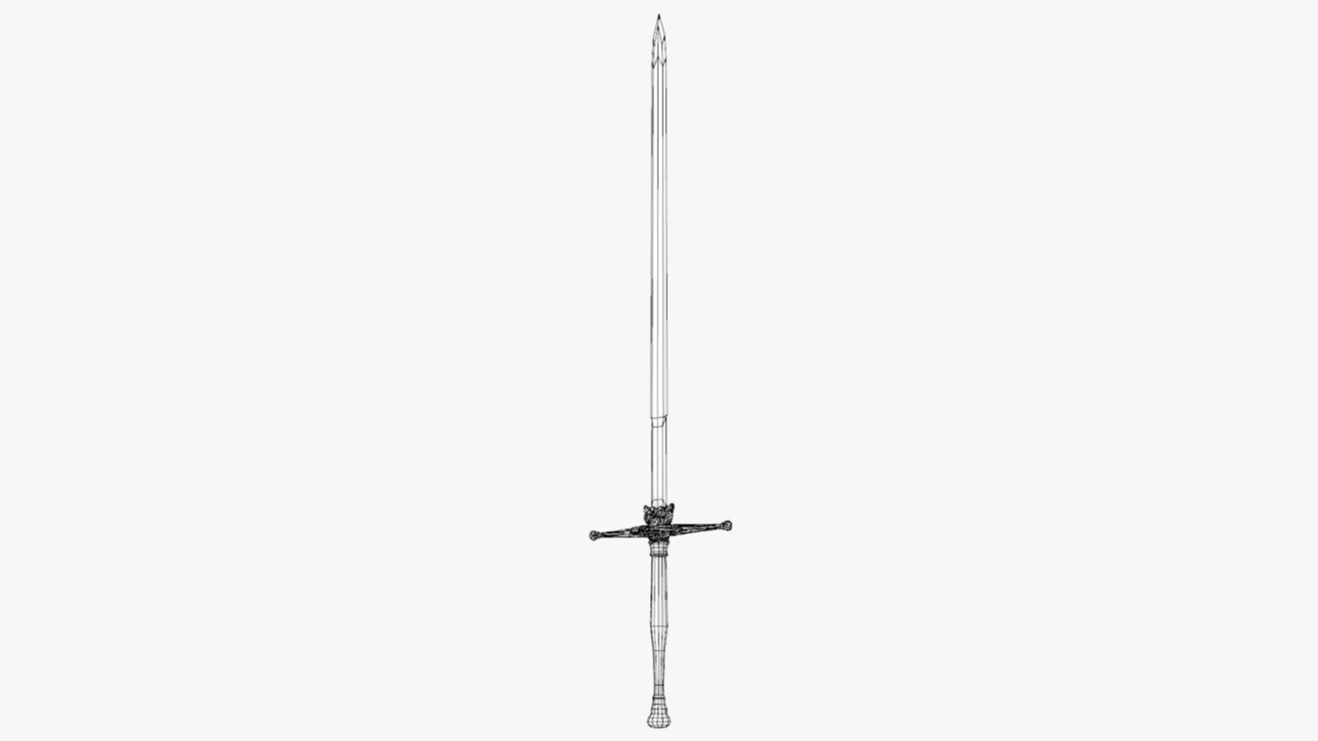 3D Fantasy Sword RPG Spanish Montante Mandoble Espadon Bastard Sword ...