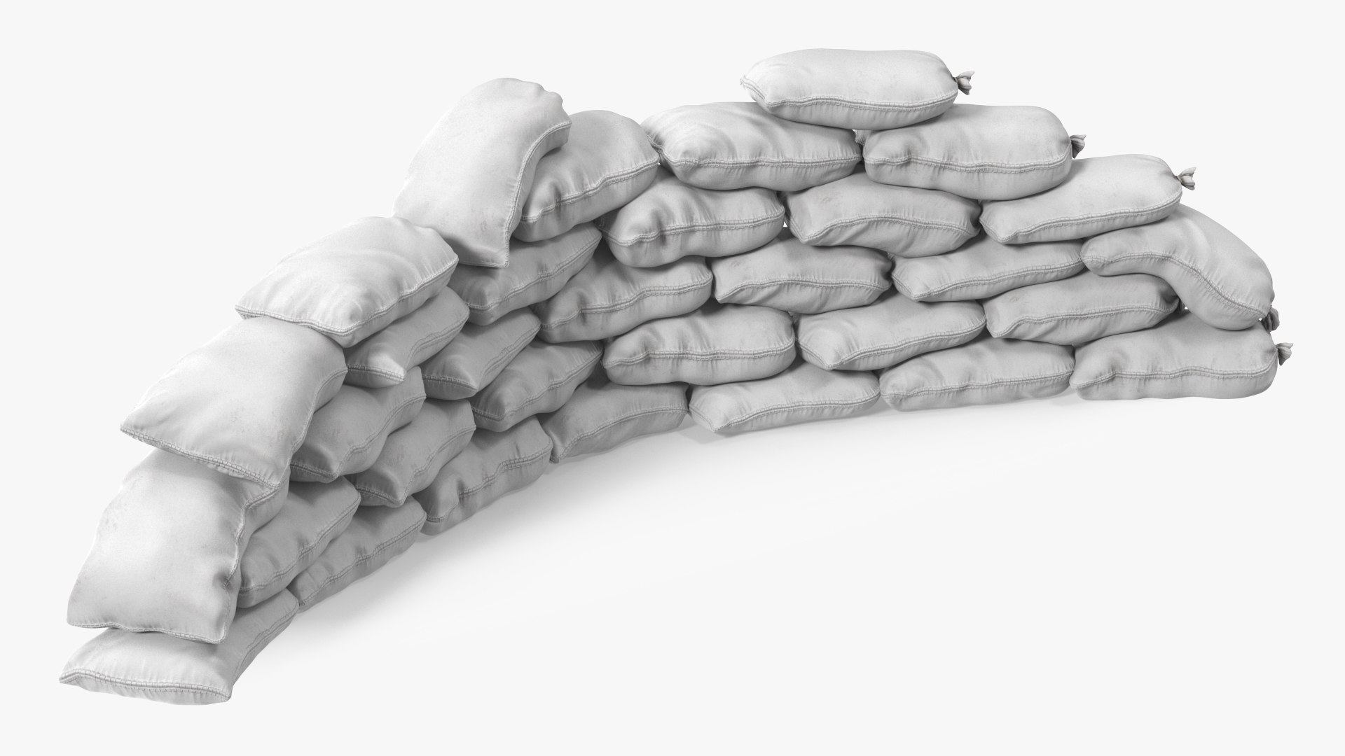Semicircle Polypropylene Sandbag Barricade 3D model - TurboSquid 1777979