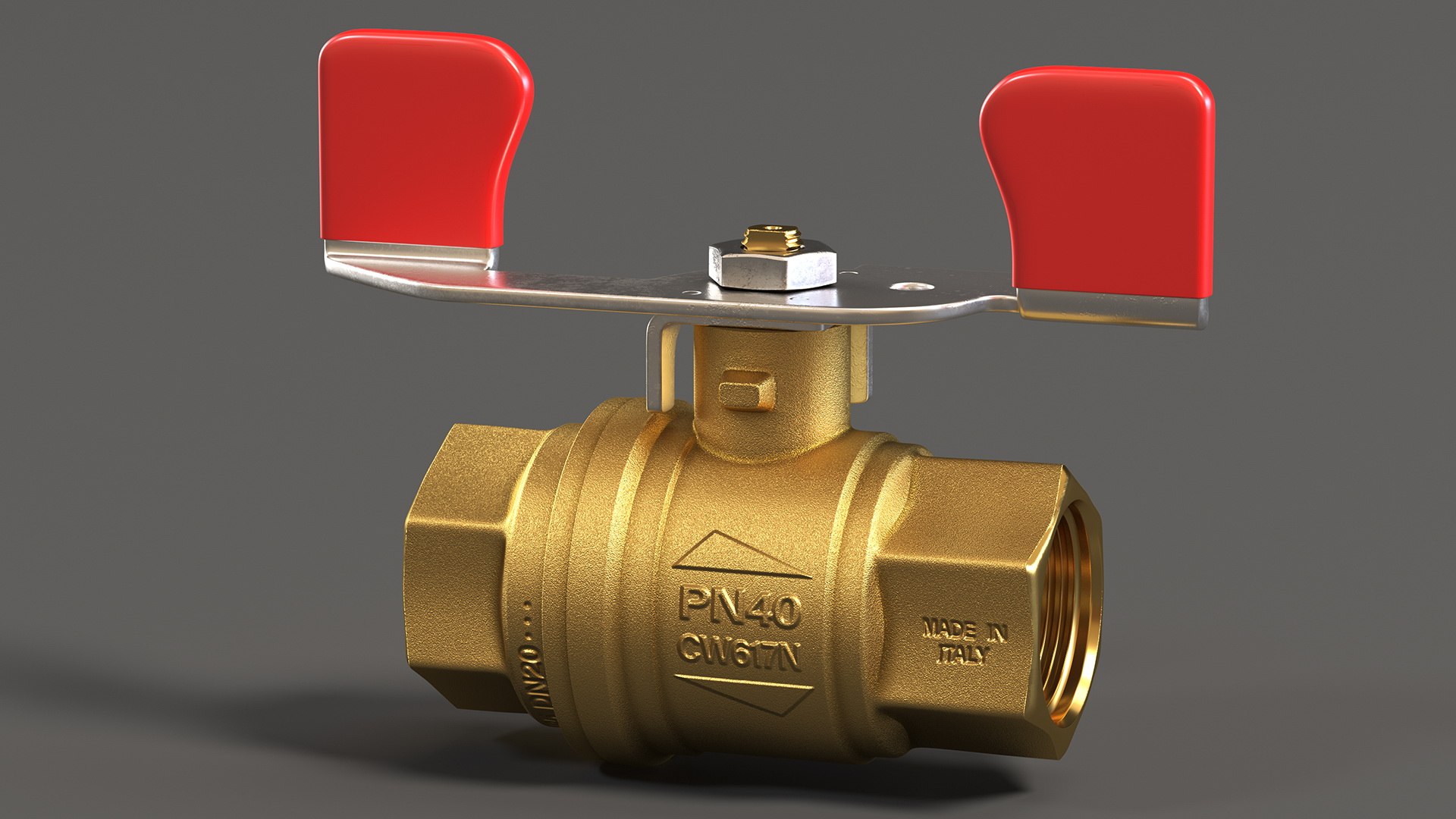 3D Brass Ball Valve With Union Butterfly Handle - TurboSquid 1968220