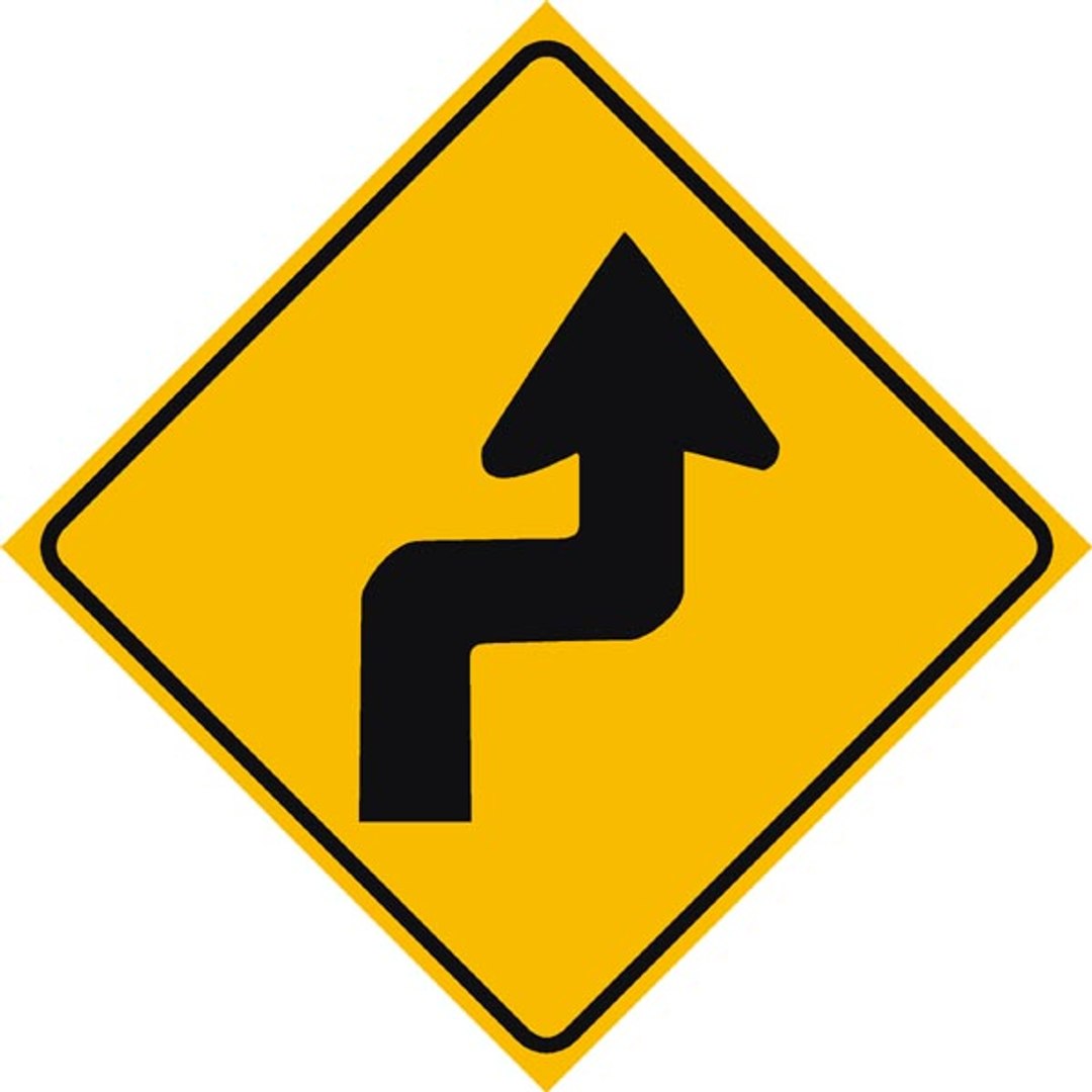 Left Right Curve Sign 3D Model - TurboSquid 1303205