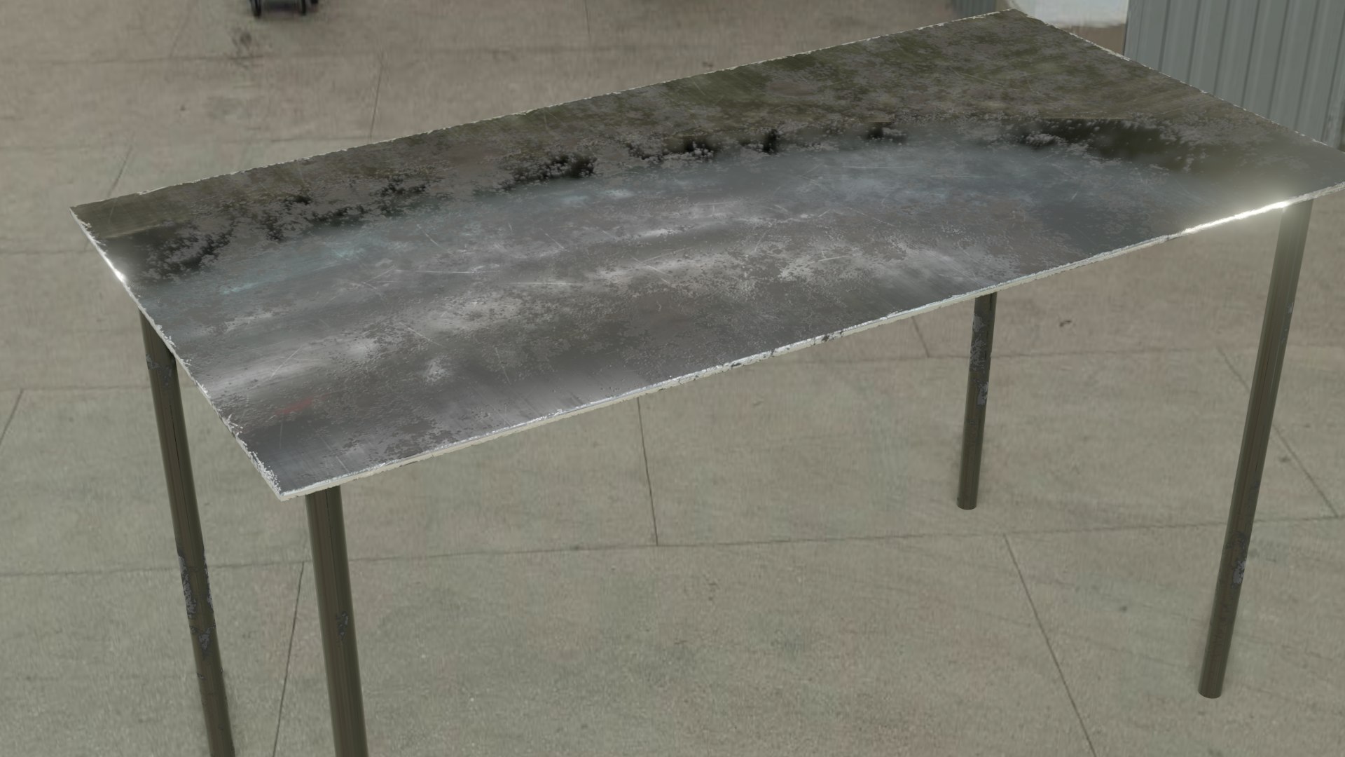 3D Table of Metal - Game Ready - 4k model - TurboSquid 1972157