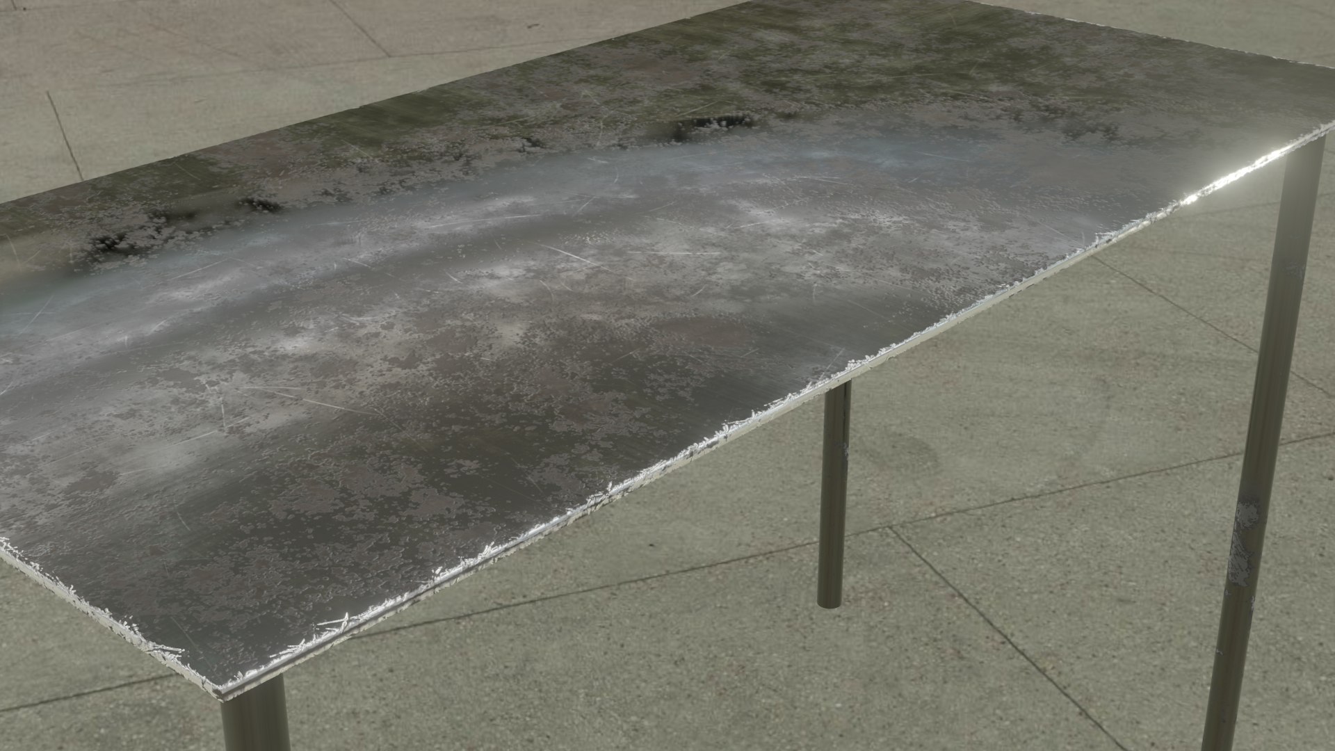 3D Table Of Metal - Game Ready - 4k Model - TurboSquid 1972157