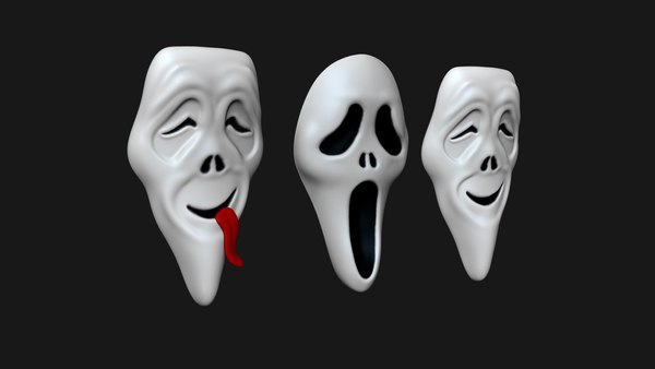 modelo 3d Máscara Ghostface Scream - Máscara extra de película de miedo ...