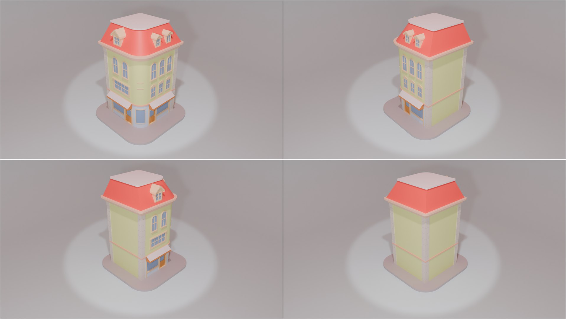 3D Stylized Low-Poly Cartoon Building Collection Model - TurboSquid 2385294