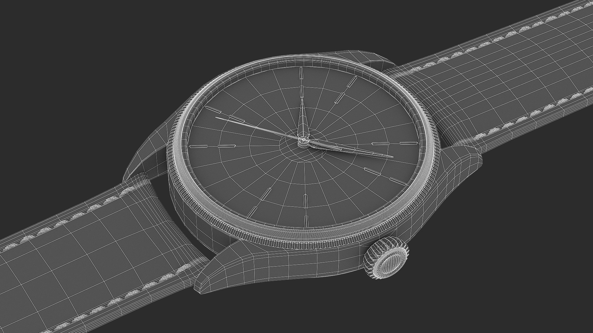 Classic Open Wrist Watch 1 3D - TurboSquid 2351725