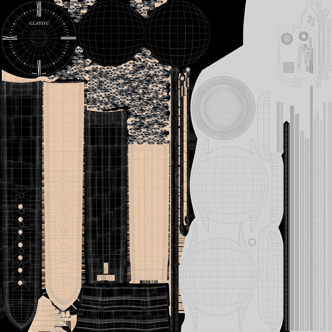 Classic Open Wrist Watch 1 3D - TurboSquid 2351725