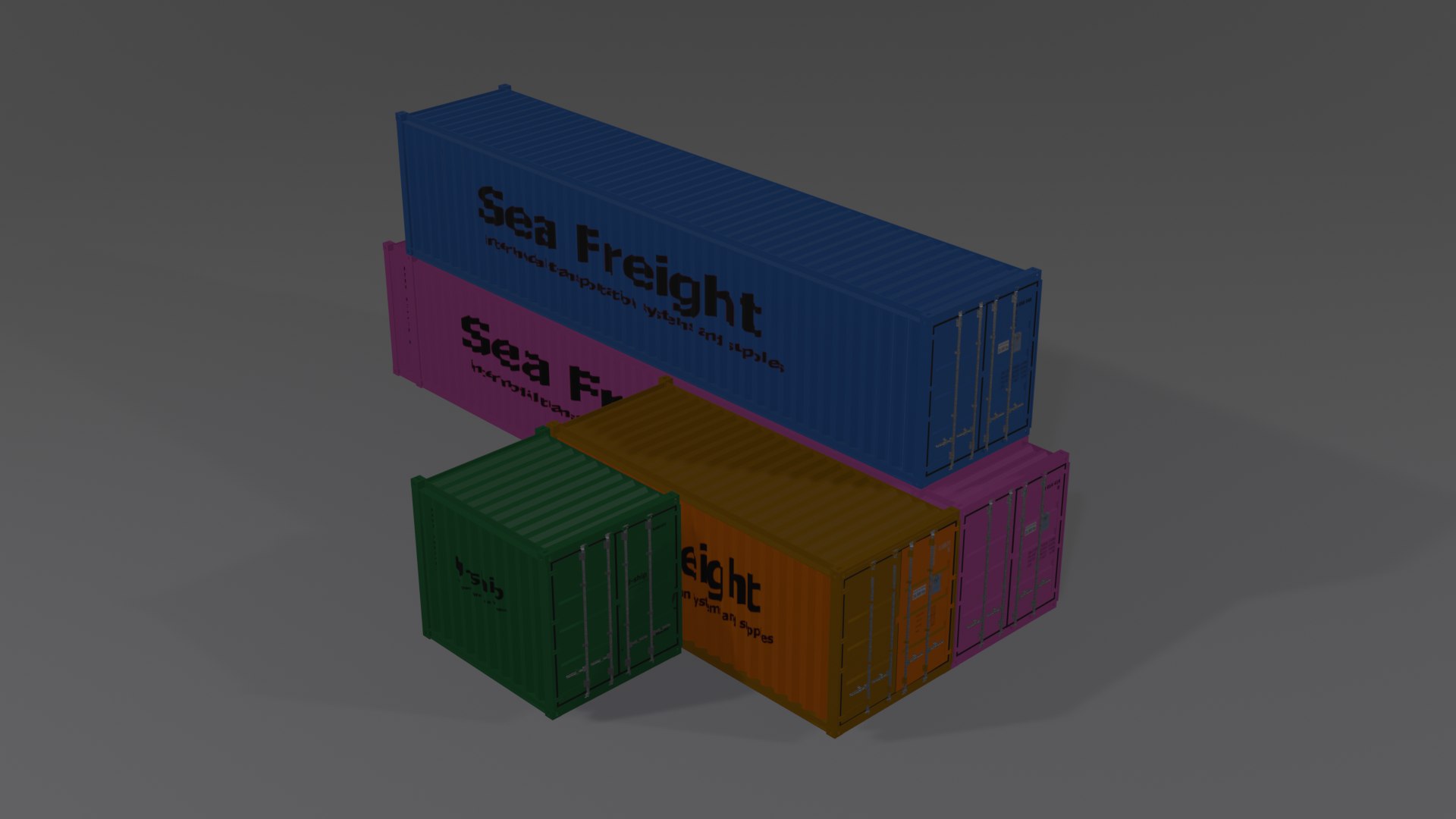3D Model Shipping Containers Standard Height - TurboSquid 1799646