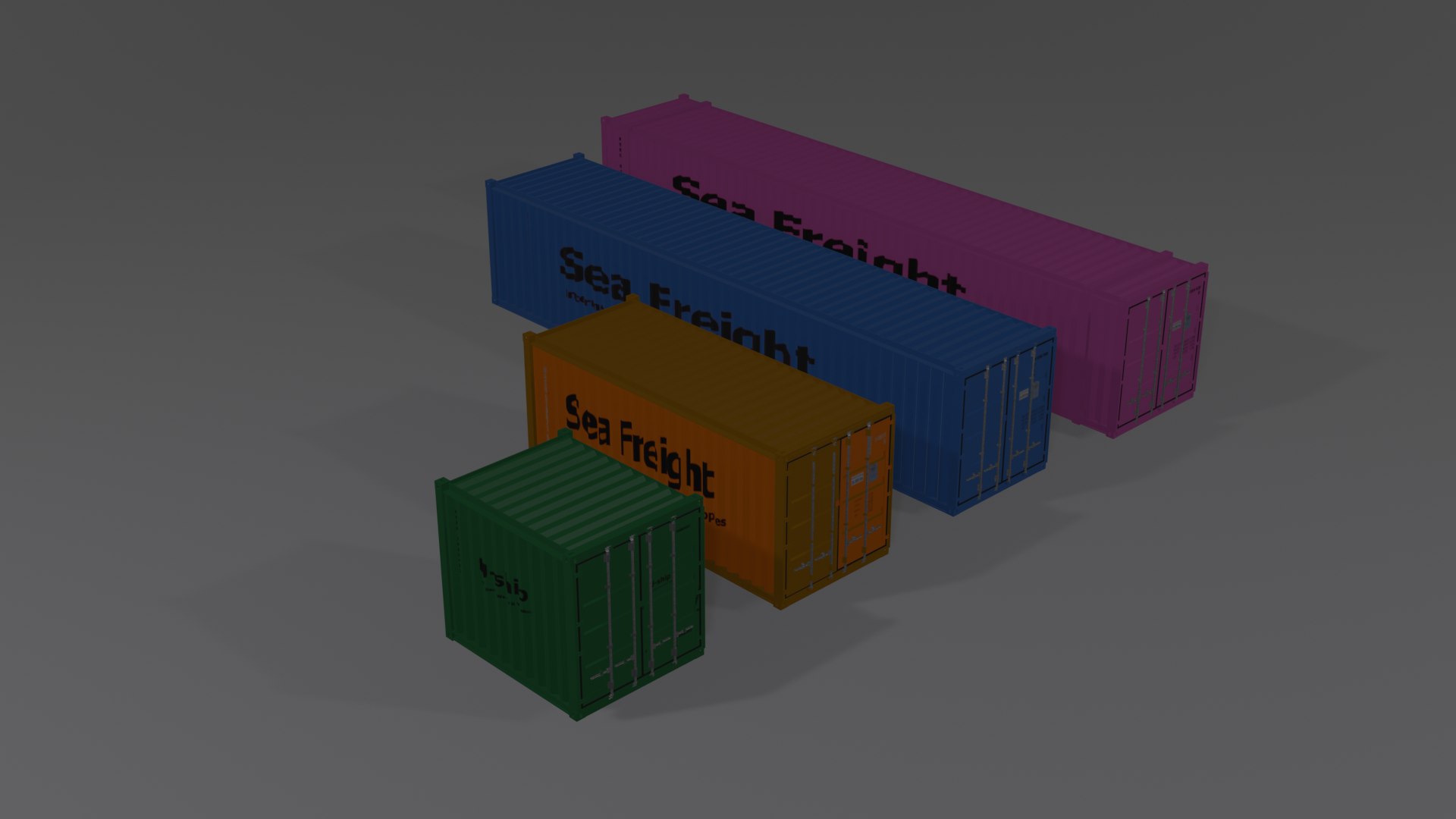3D Model Shipping Containers Standard Height - TurboSquid 1799646