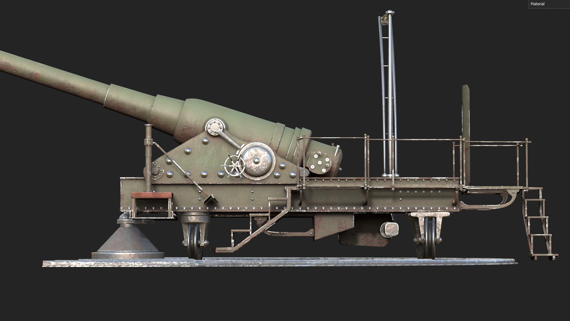 3D Artillery Battery Krupp Cannon - TurboSquid 1996476