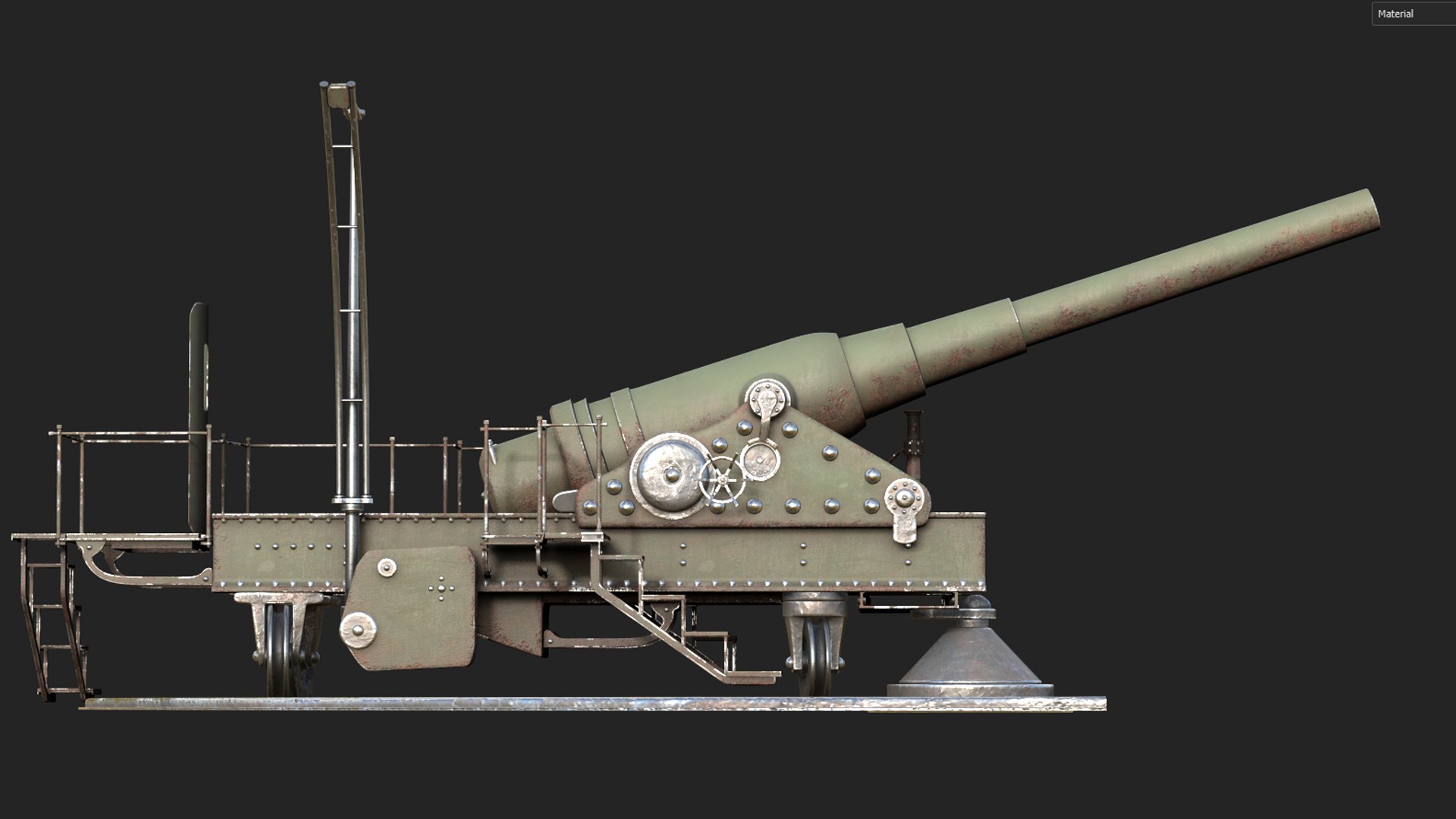 3D Artillery Battery Krupp Cannon - TurboSquid 1996476