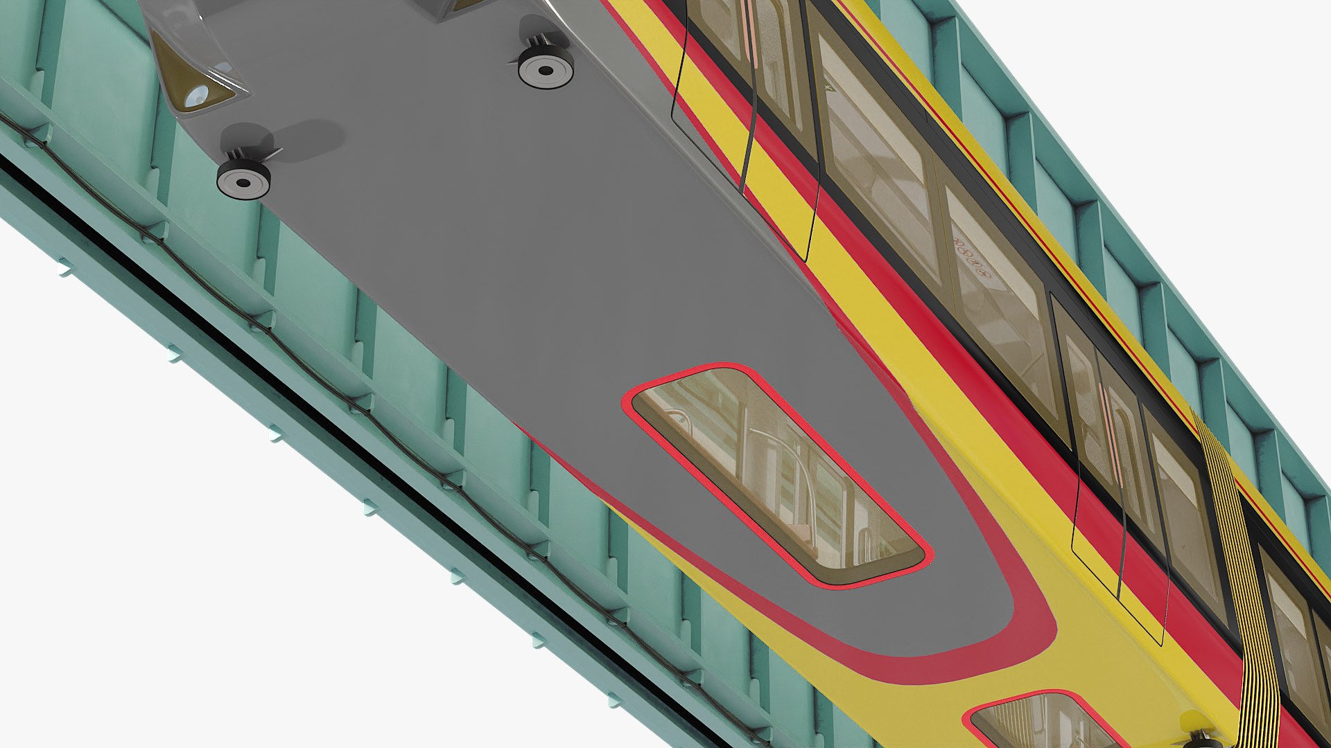 3D Model Urban Suspended Monorail Air Train - TurboSquid 2374757