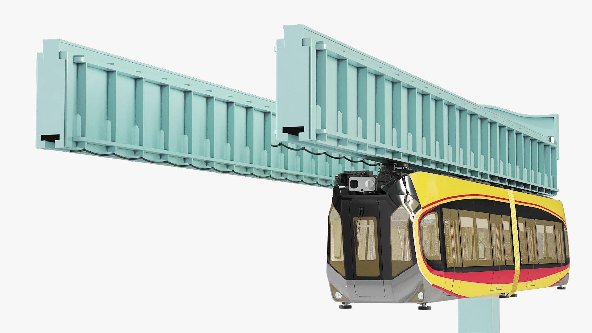 3D Model Urban Suspended Monorail Air Train - TurboSquid 2374757