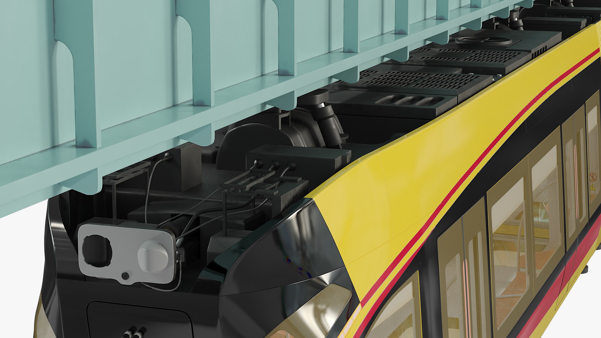 3D Model Urban Suspended Monorail Air Train - TurboSquid 2374757