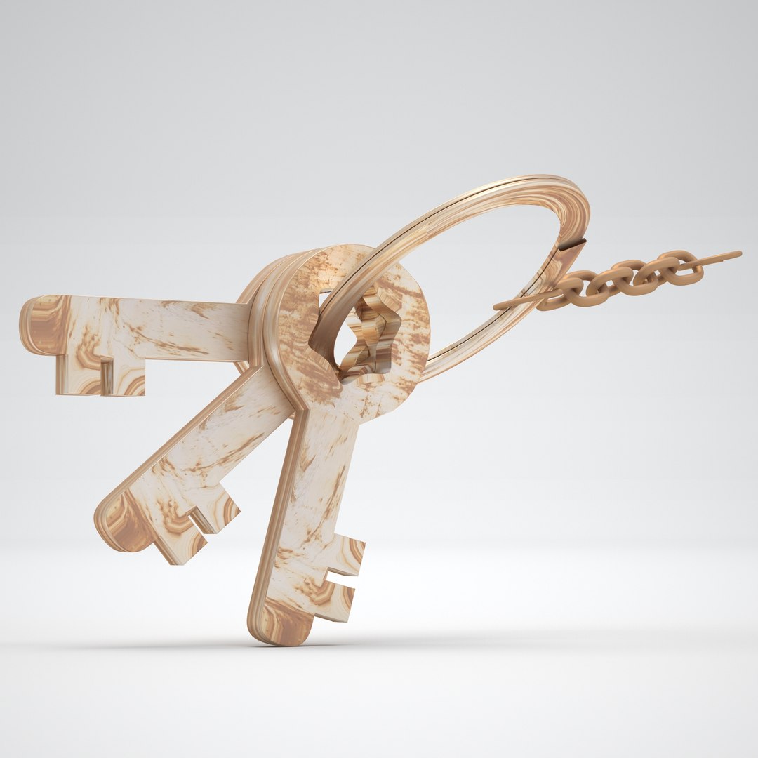 Keychain With Rusty Keys 3D Model - TurboSquid 2380374
