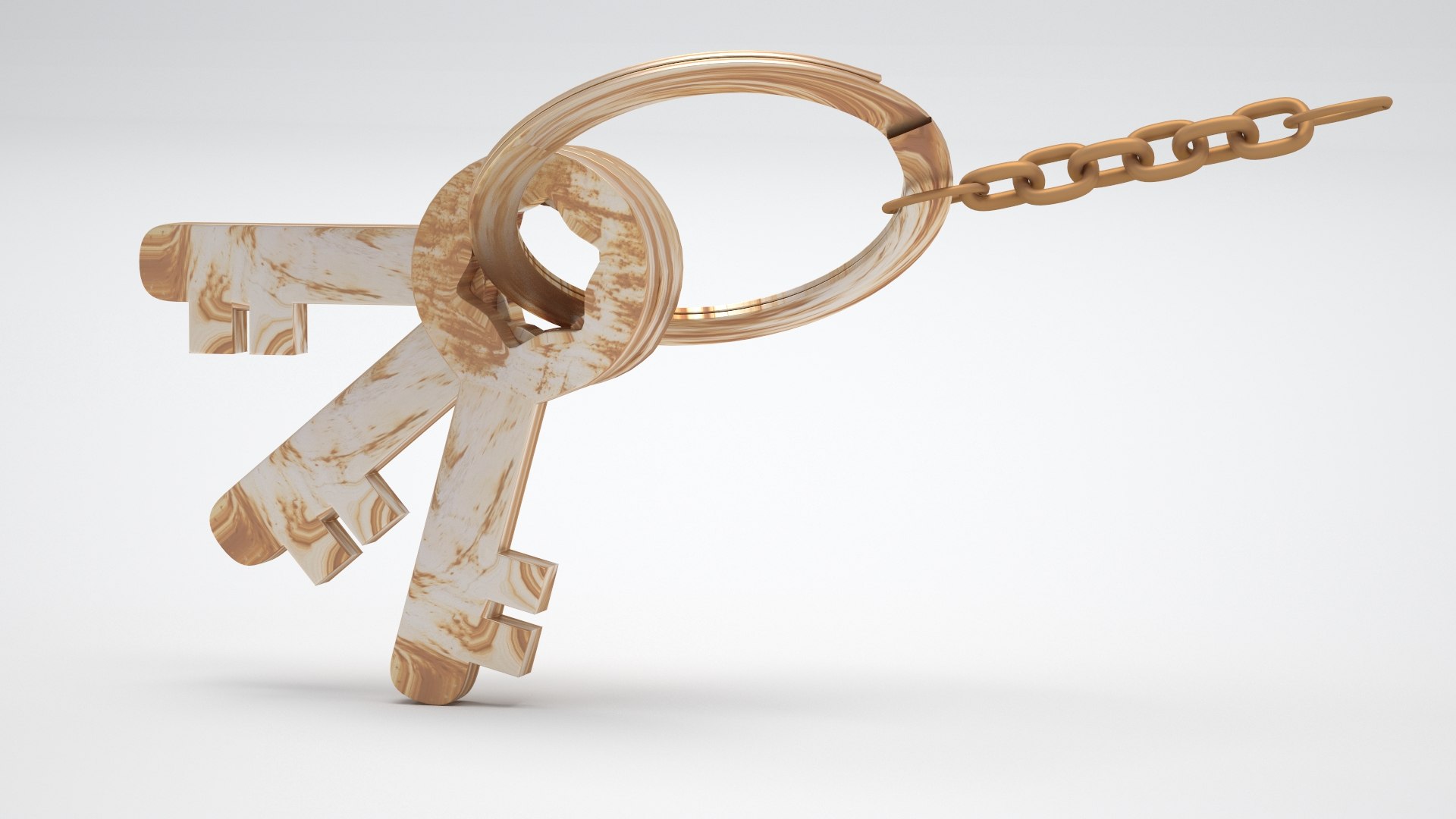Keychain With Rusty Keys 3D Model - TurboSquid 2380374