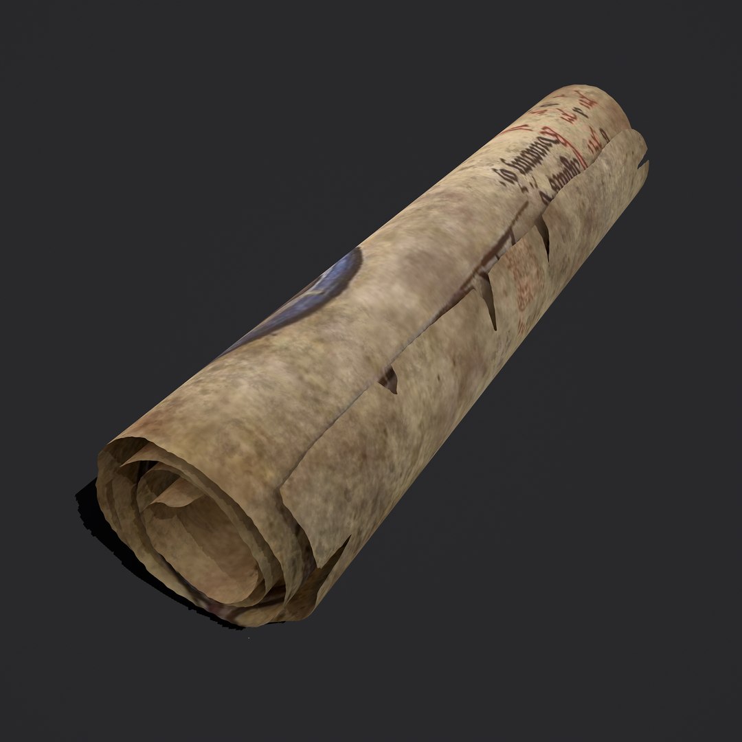 January Manuscript Scroll 3D Model - TurboSquid 1748348