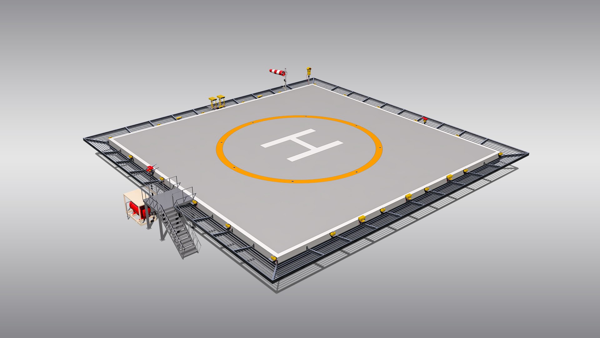 Square Heliport 3D Model - TurboSquid 1606537