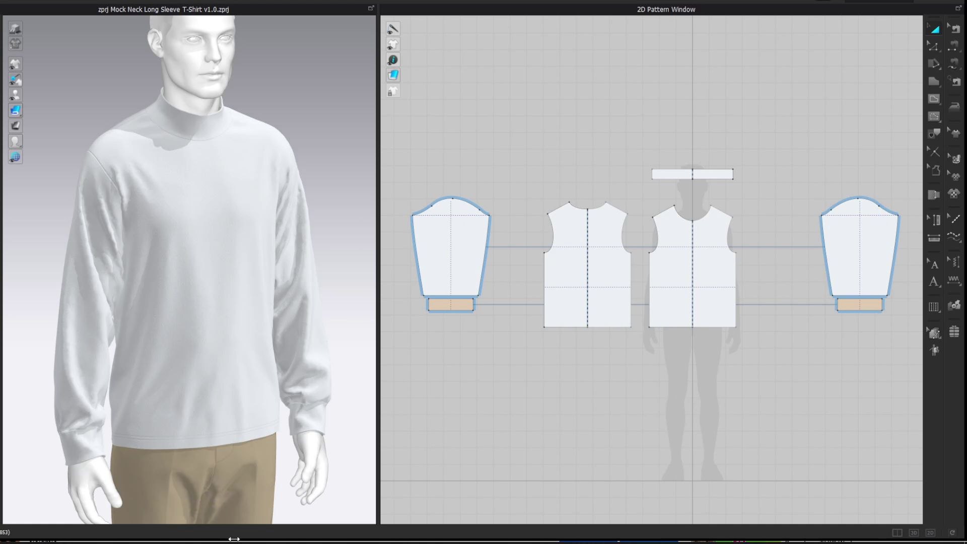 Mock Neck Long Sleeve T-Shirt Outfit 3D Model - TurboSquid 1960421