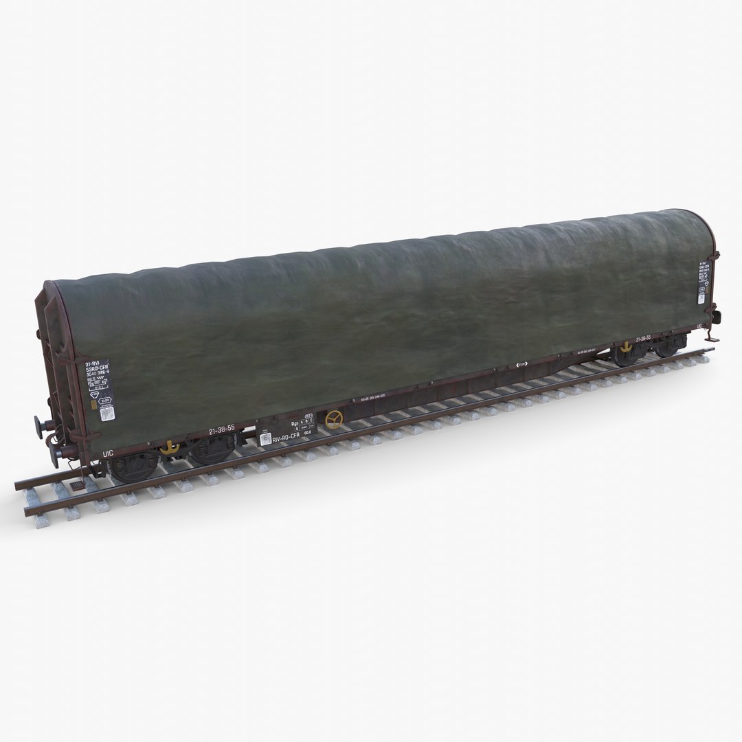 CFR Sliding Tarp Rail Car V2 3D Model - TurboSquid 2261918